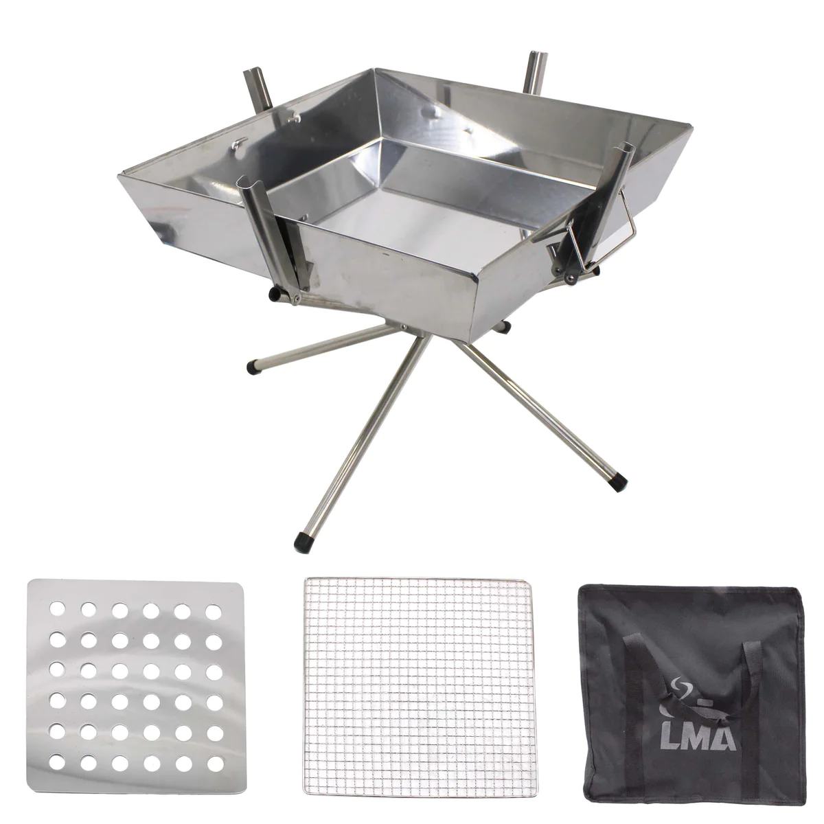 36x36cm LMA Portable Freestanding Stainless Steel Braai & Camping Stove ...