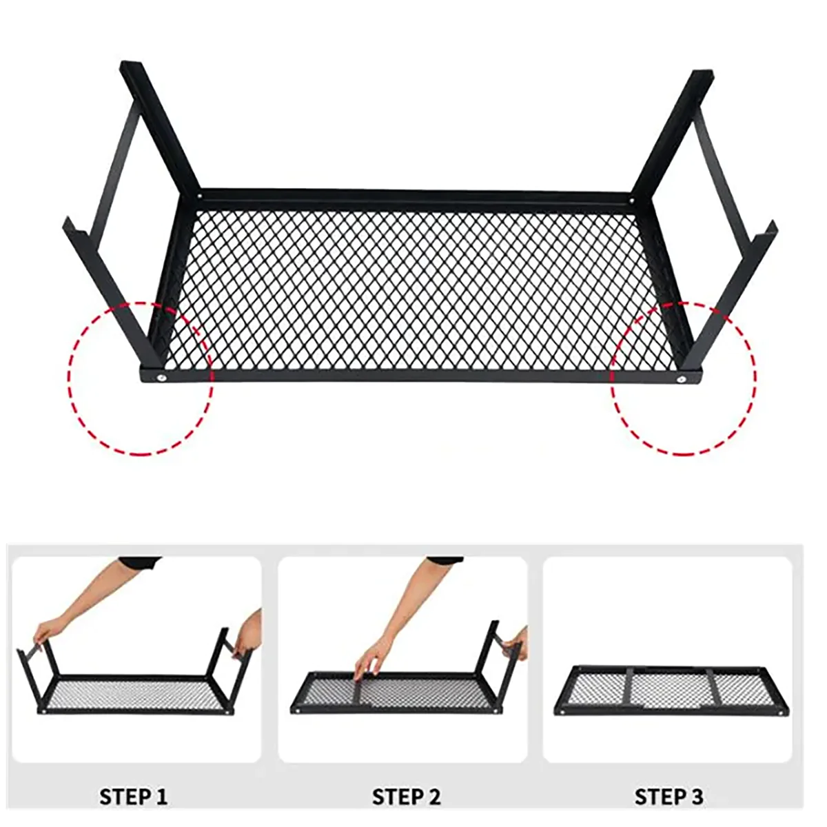 55x30x20cm LMA Folding Portable Braai Mesh Stand & Camping Table FX ...
